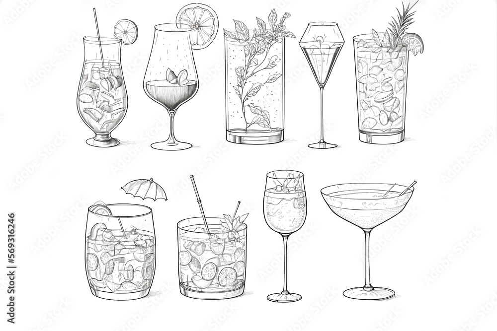Bartender Drinks Drawing