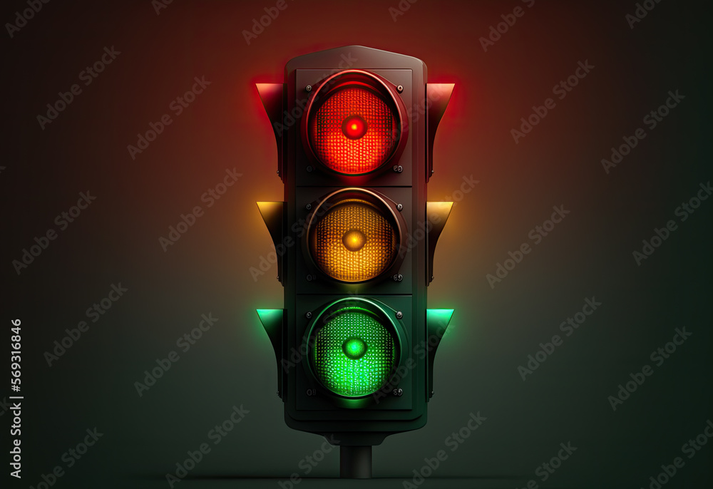 traffic light on clean background created with Generative AI technology ...