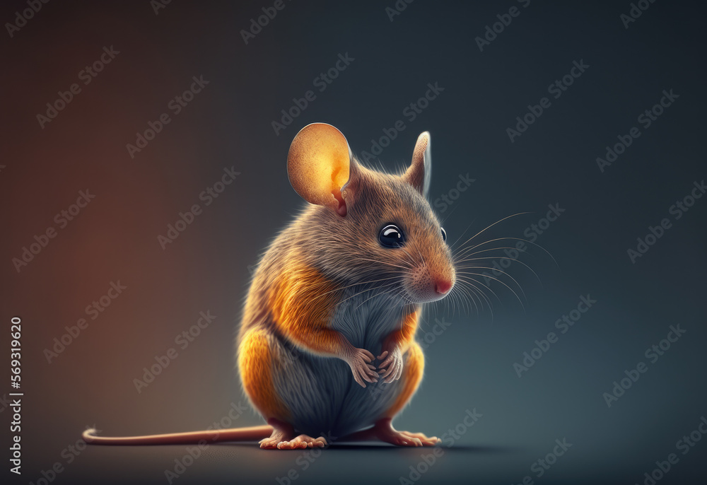 rat on a black background created with Generative AI technology Stock ...