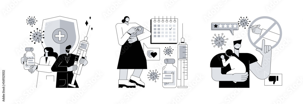 Mandatory immunization abstract concept vector illustration set ...