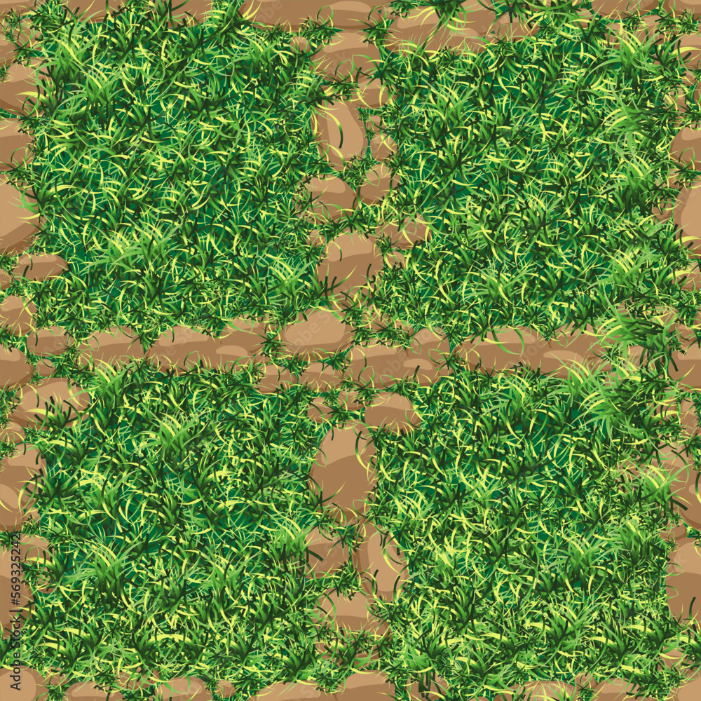 Grass Texture with Rock Stones Seamless,Nature green lawn field ...