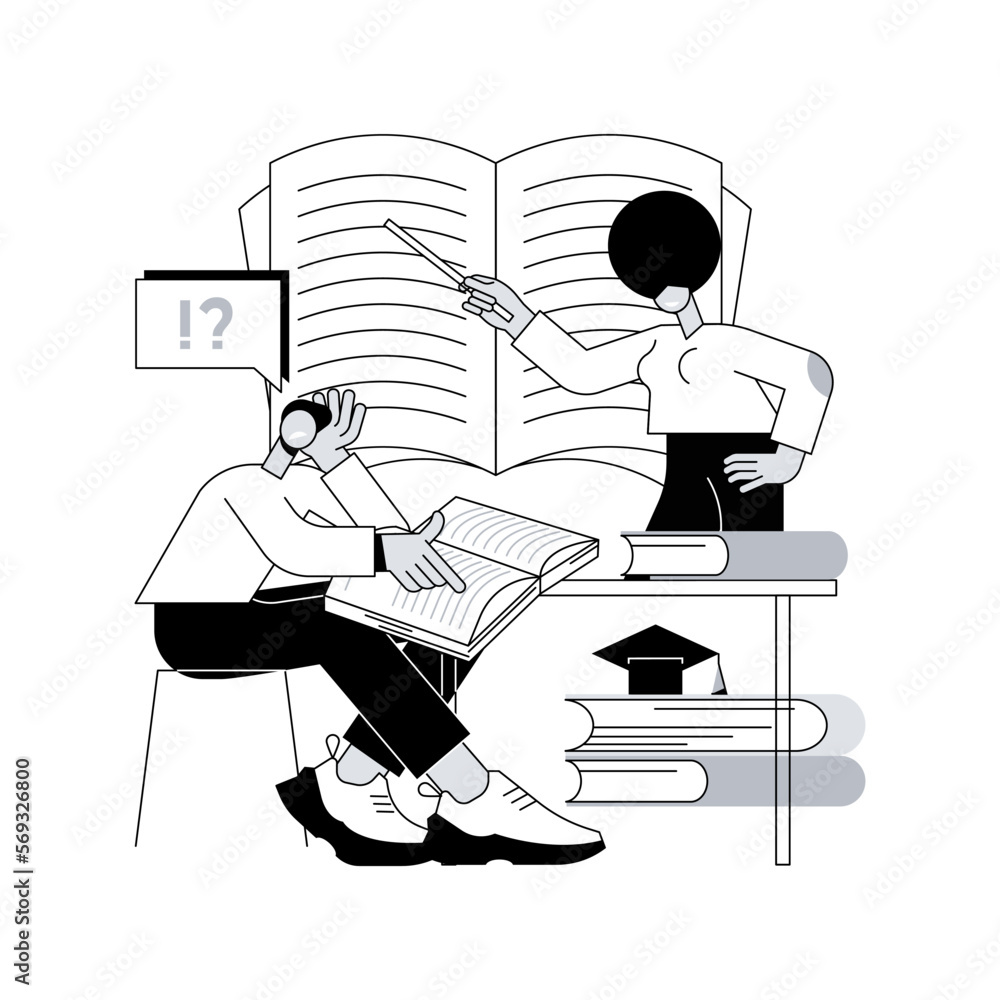 Illiteracy abstract concept vector illustration. Learning difficulties ...