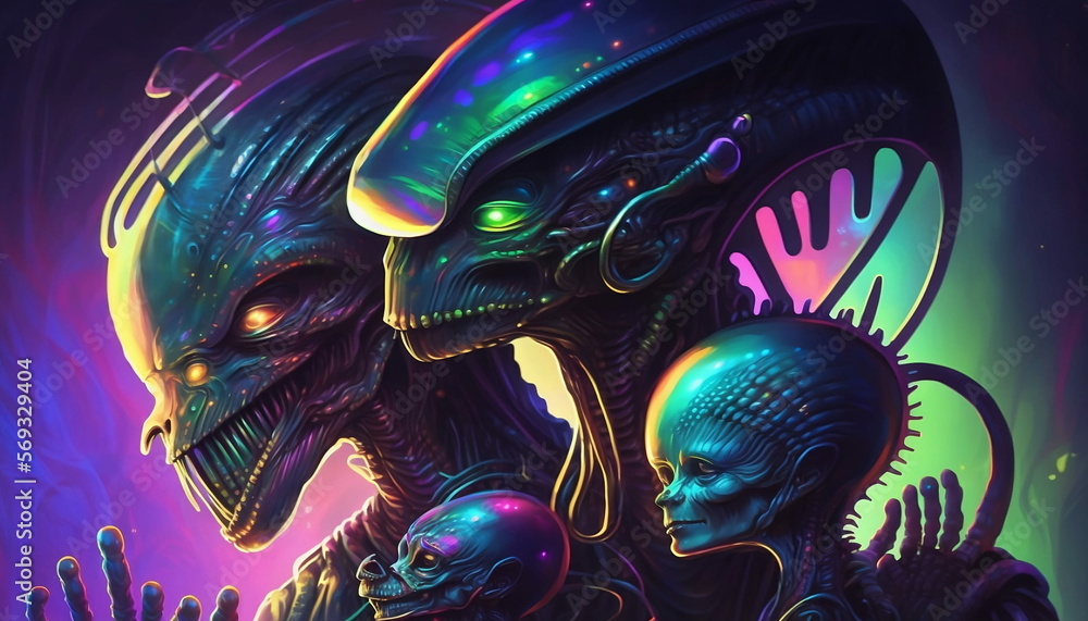 AI Generated Ar collections of Aliens with different shapes could be ...