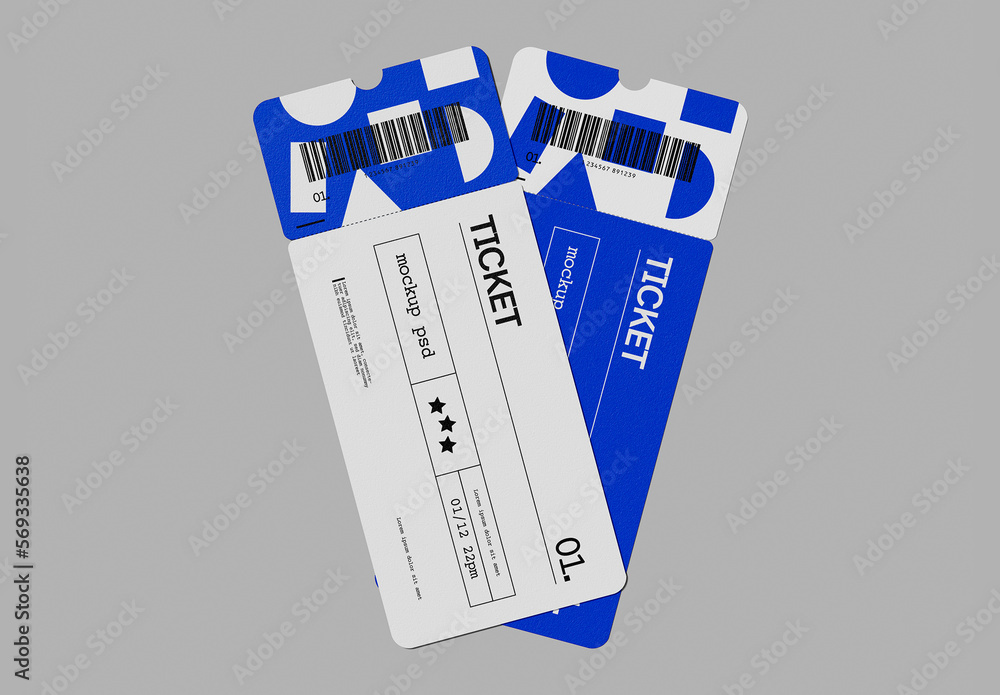 Two Ticket Pass Mockup Stock Template | Adobe Stock