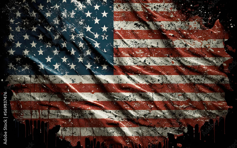 Disintegrating American Flag - Problems in the United States Concept ...