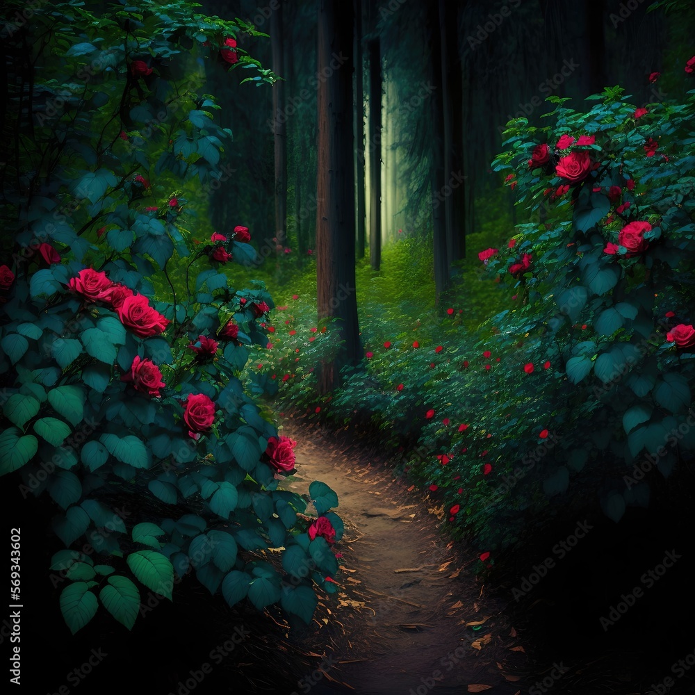 Wallpaper for the Flowers Forest and Roses with branches and birds in ...