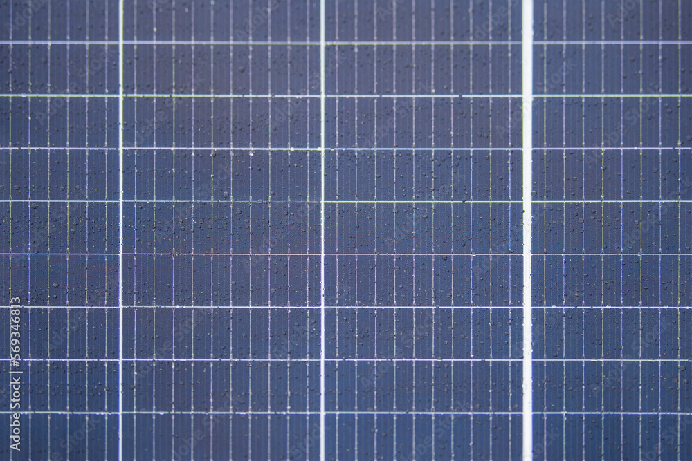 Solar panel texture with raindrops, waterproof solar panel modules, top ...