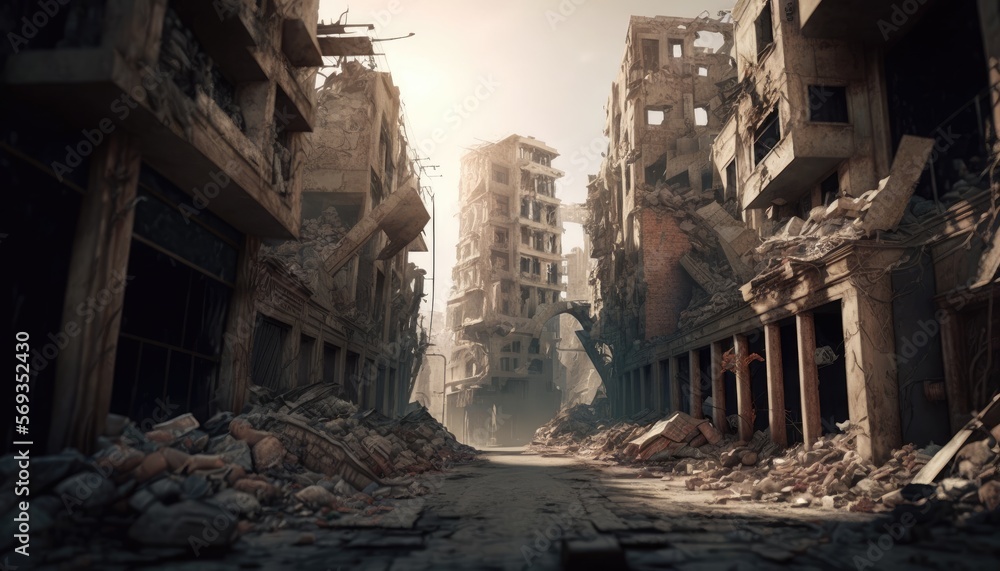 Catastrophic Destruction. A Heartbreaking View of a Once Thriving City ...