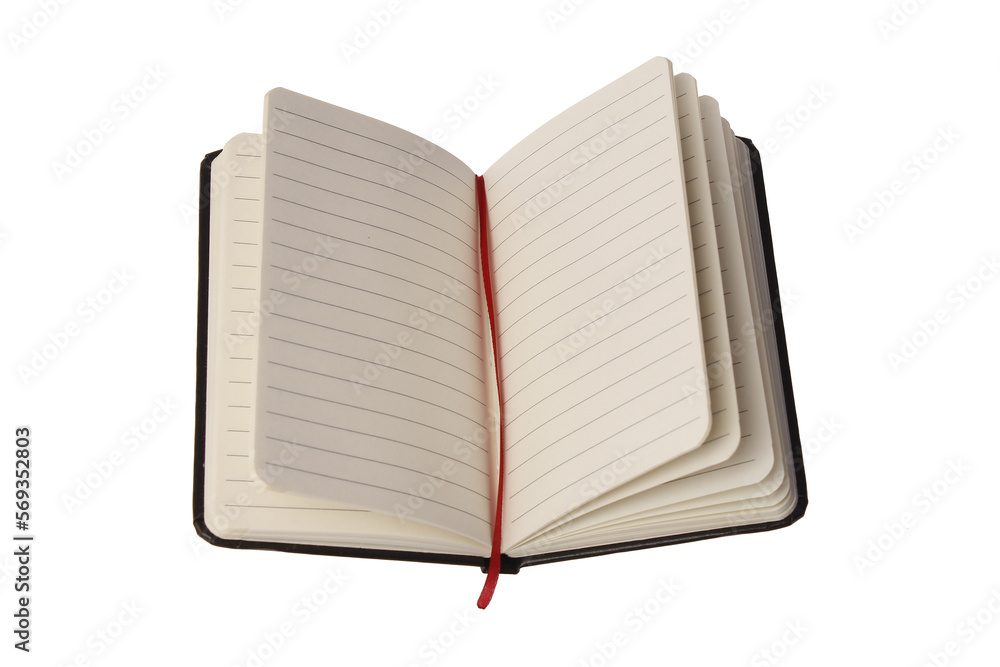 Foto de LIBRETA O PEQUEÑA AGENDA ABIERTA Y CERRADA EN FONDO BLANCO do ...