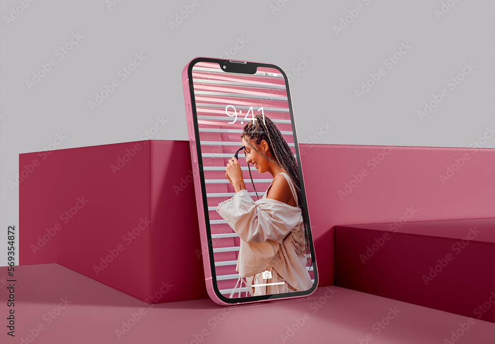 Smartphone Screen Design Mockup Stock Template | Adobe Stock