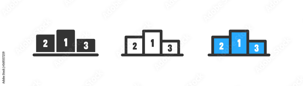 Pedestal icon on light background. Win, prize places symbol. First ...