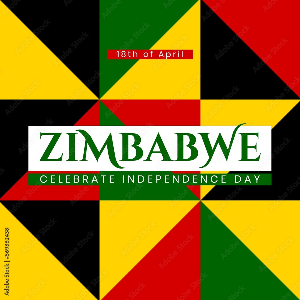 Composition of zimbabwe celebrate independence day text with national ...