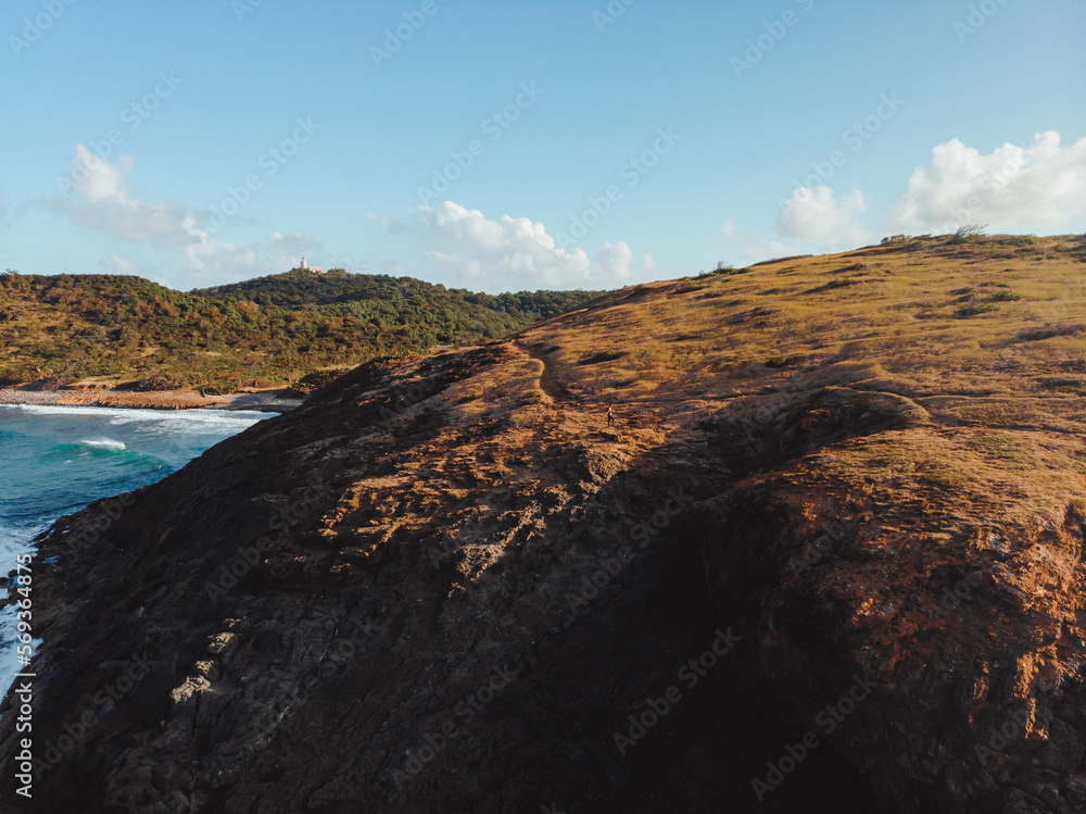 Beautiful island coast shore and water texture topdown known as la ...