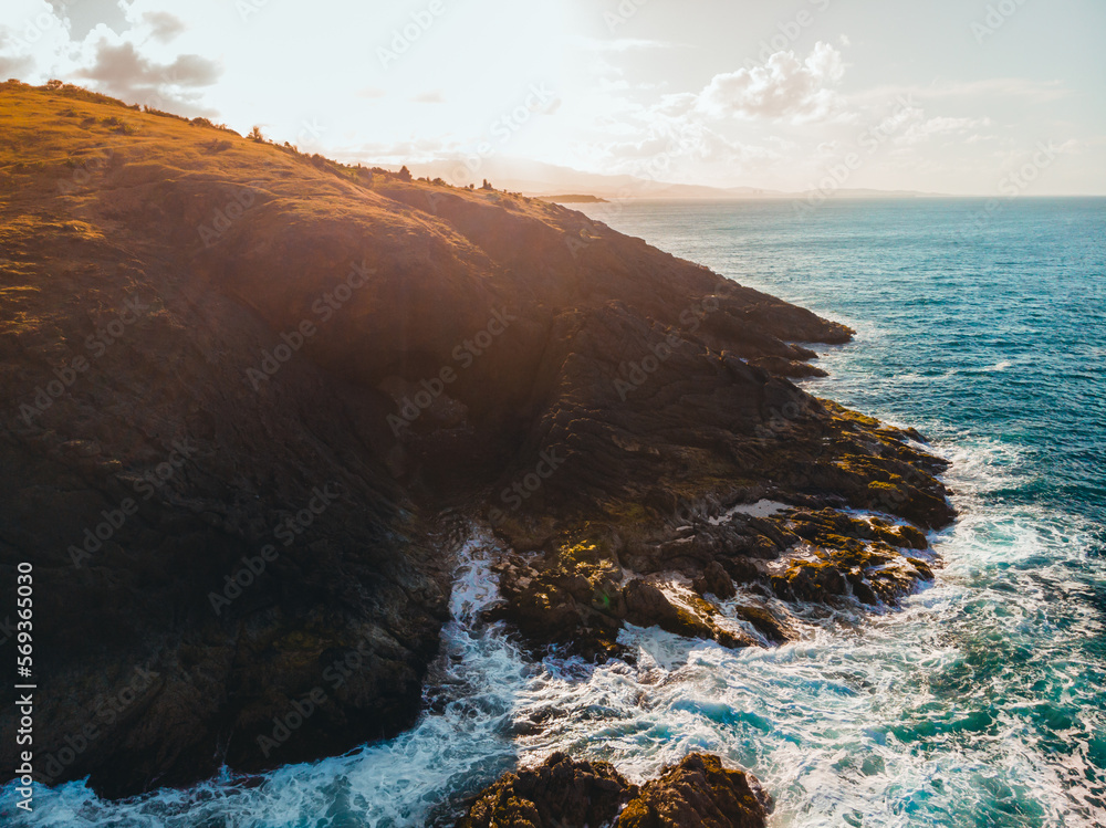 Beautiful island coast shore mountain known as la zanja from puerto ...