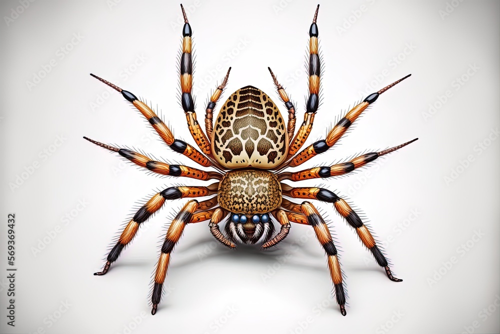 Pictured above is a female European garden spider, Araneus diadematus ...