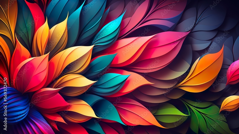 Colorful floral rgb abstract background Stock Illustration | Adobe Stock