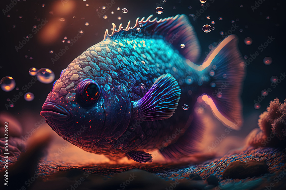 Mystical Magic Fish in Synthwave style with Vibrant Colors, Cinematic ...