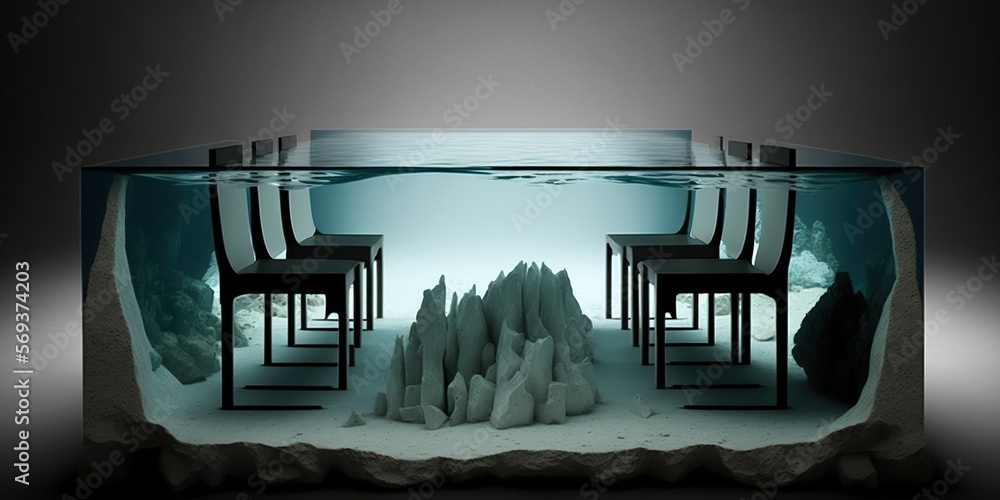 Long dining table geep underground, concept of Urban Exploration and ...
