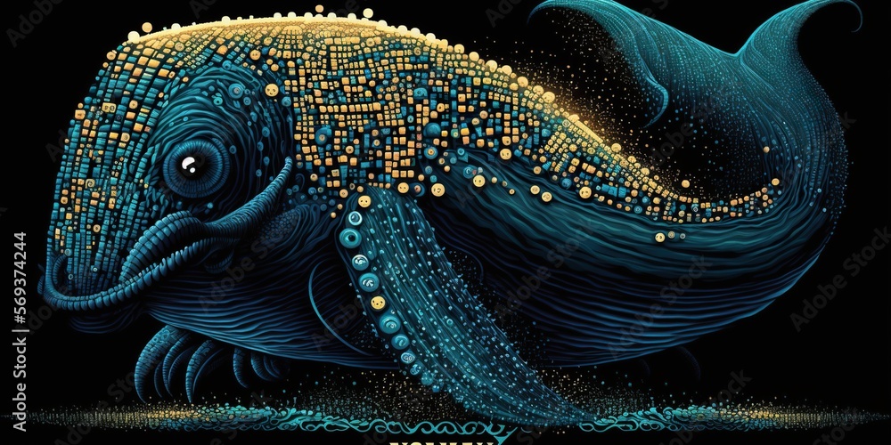 High resolution pixel art behemoth, created with Generative AI ...