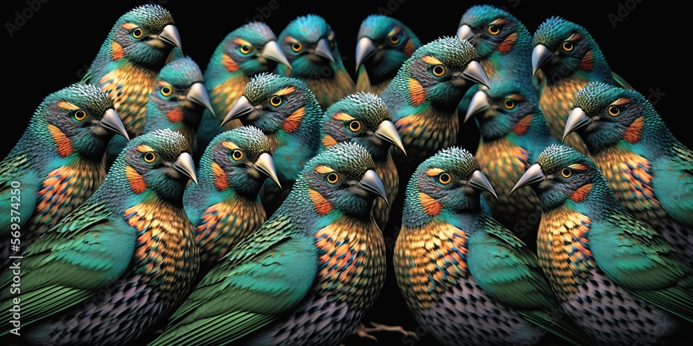 High resolution pixel art birds, created with Generative AI technology ...