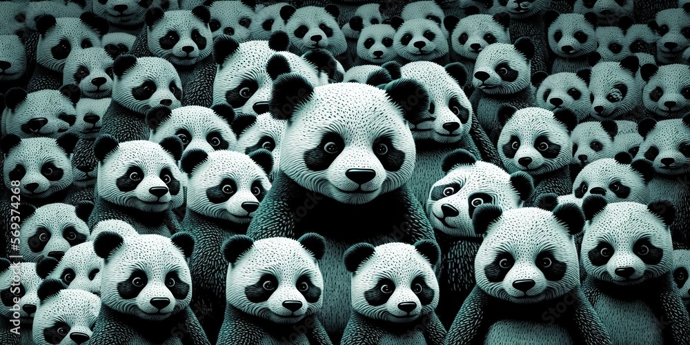 Ilustrace „High resolution pixel art pandas, created with Generative AI ...
