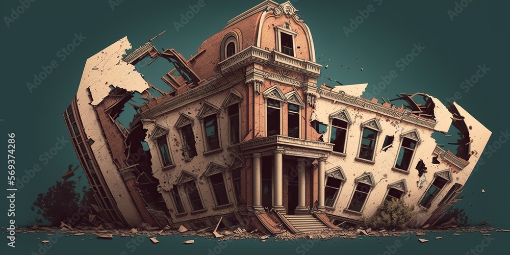 Old story building falling apart, concept of Abandoned and Dilapidated ...