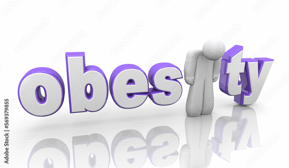 Obesity Overweight Person Sad Depressed Fat Body Issue Word 3d ...