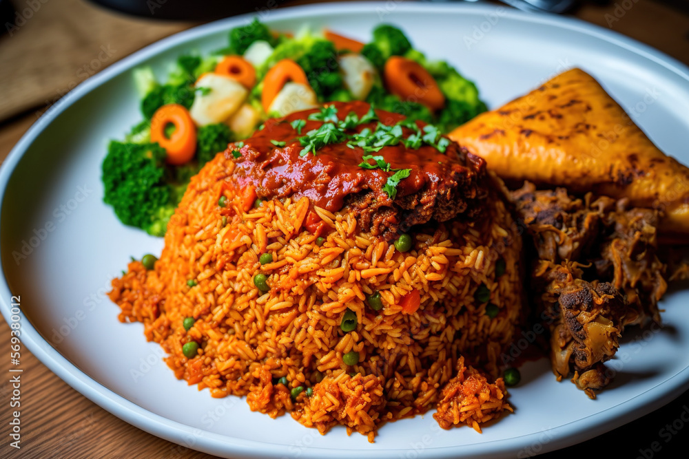In West Africa, jollof rice is a well liked rice dish. It started in ...