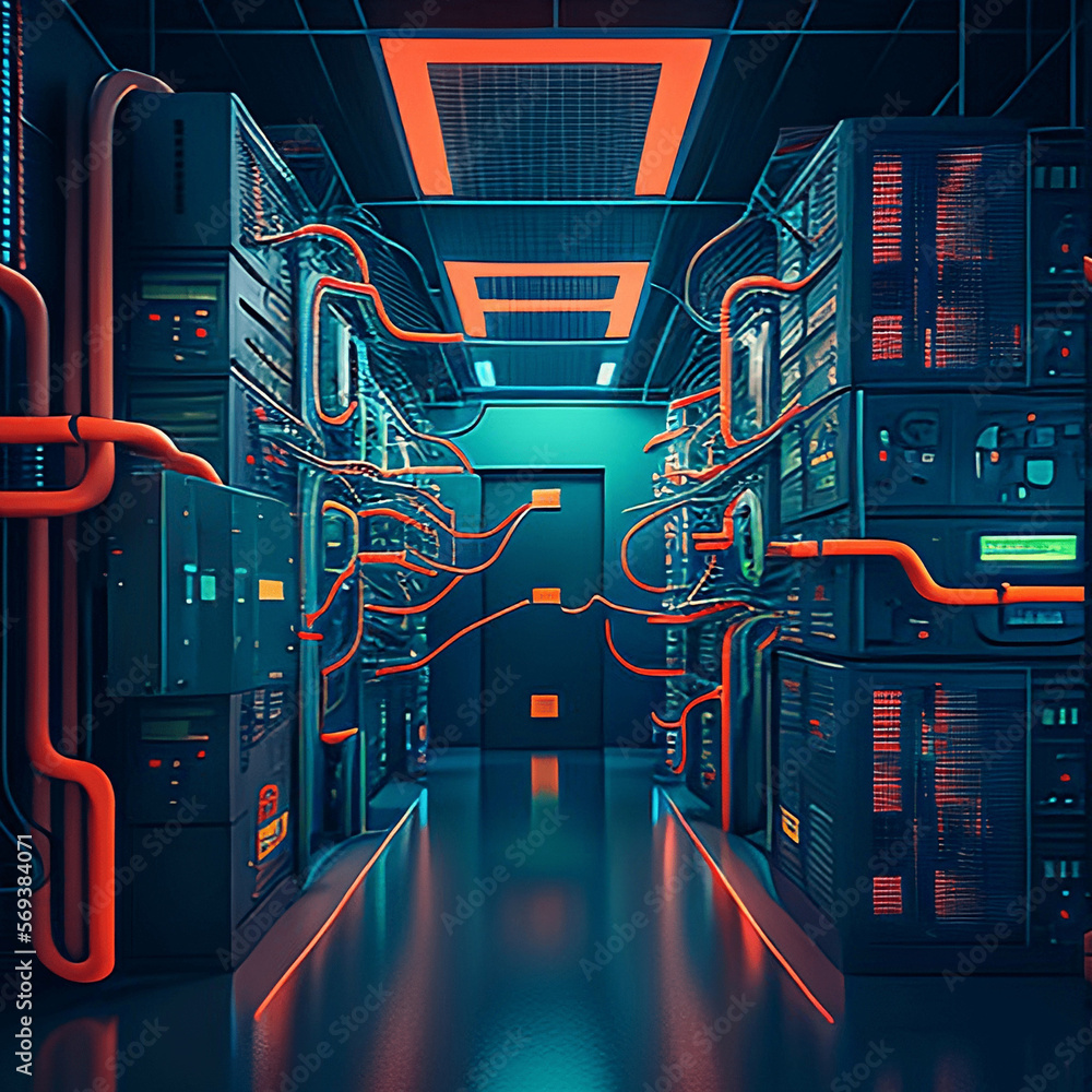 Modern Server Rooms In A Cloud Data Center High Quality Resolution 4k