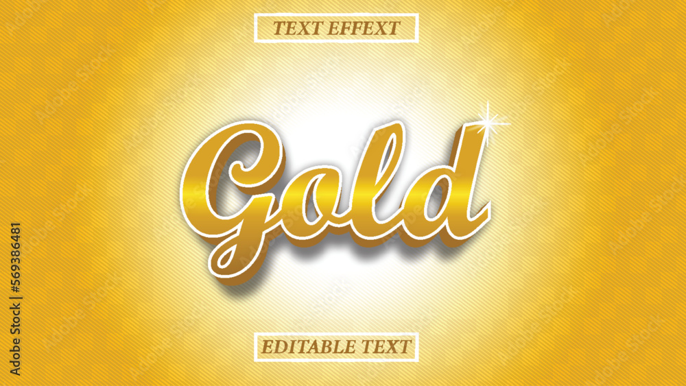 3d gold text effect editable Stock Vector | Adobe Stock