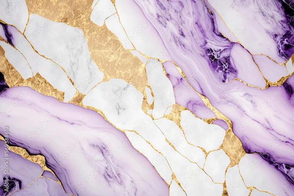soft purple marble stone texture with gold streaks, generative ai ...