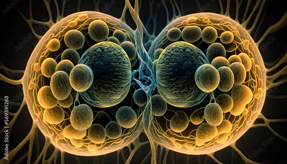 Human Cell Division magnified created with Generative AI Technology, ai ...