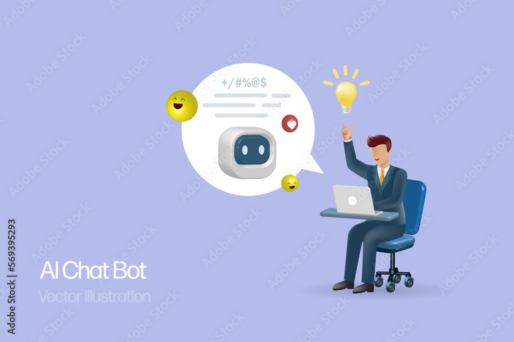 Businessman chatting with Ai chat bot with natural languages and ...