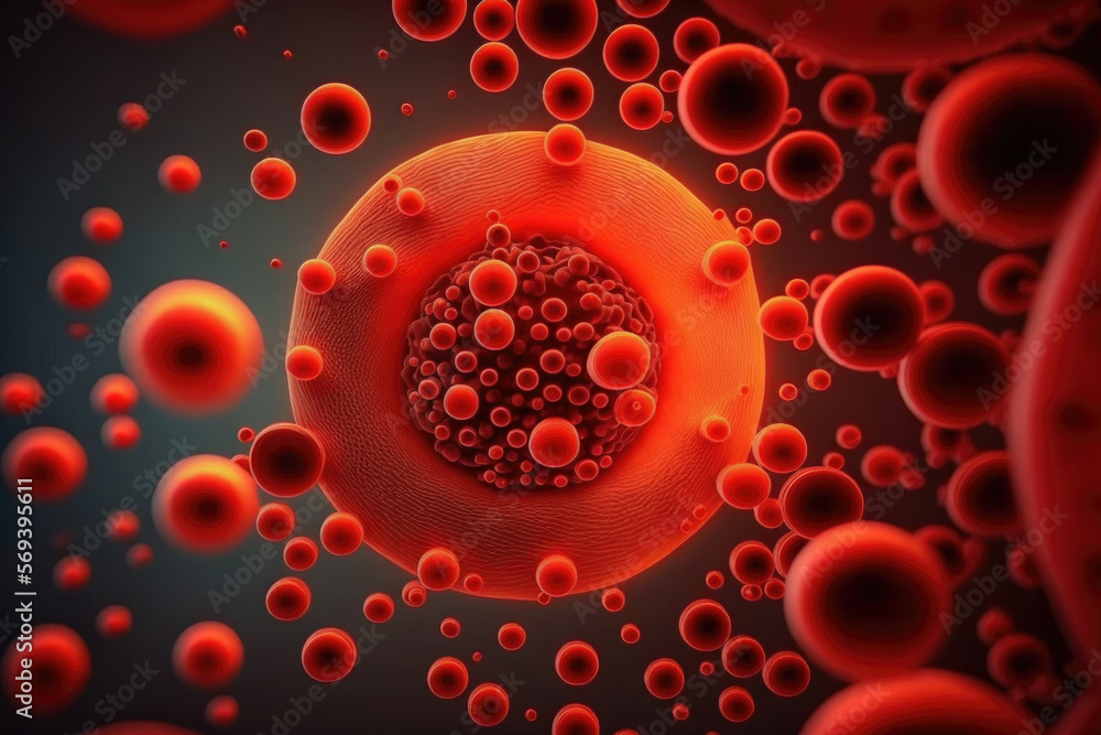 Red Blood Cells Magnified created with Generative AI Technology, ai ...
