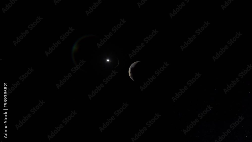 Planet Pluto with Far Away Sun Flare and Space Stars Milky Way ...