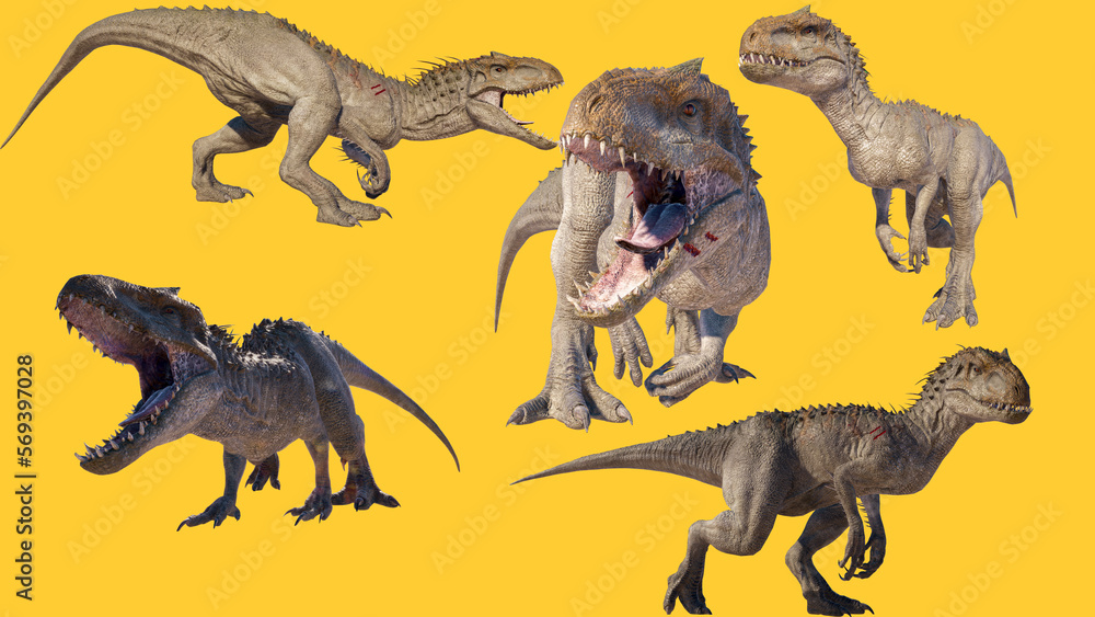 Roaring dinosaur indominus rex Stock Illustration | Adobe Stock