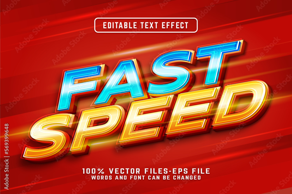 Fast Speed Editable Text Effect Stock Vector | Adobe Stock