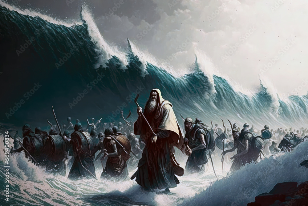An epic depiction of the Book of Exodus, showing the Israelites ...
