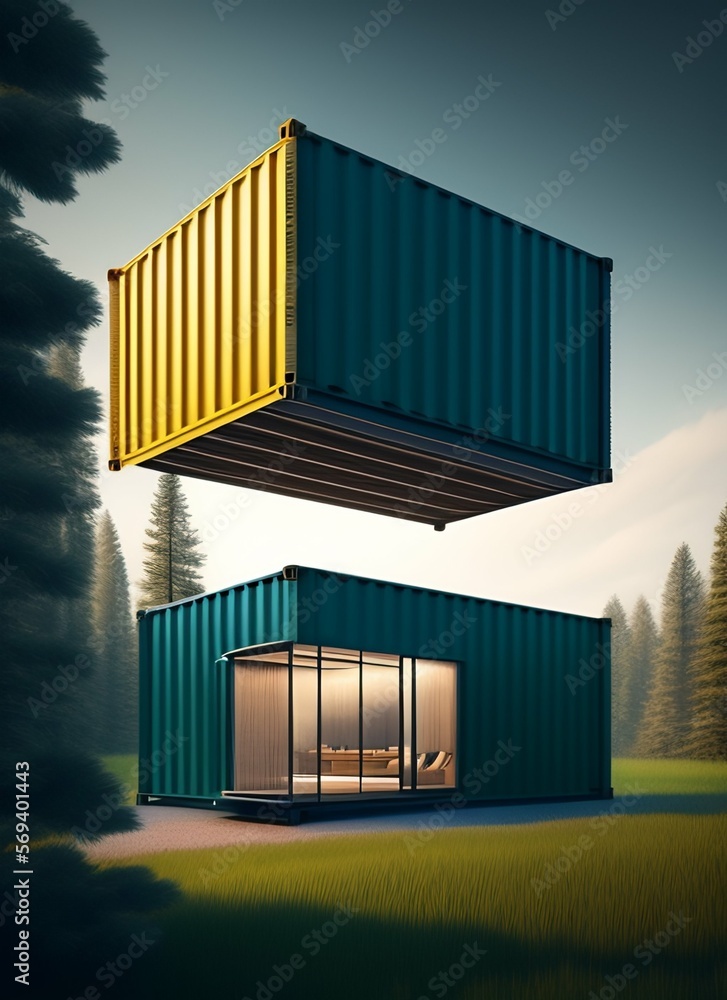 architectural design for shipping container departments surrounded by a ...