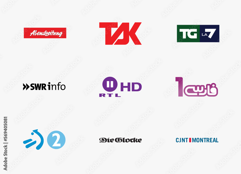 Most popular media brand logo vector. Collection of media brand logo ...
