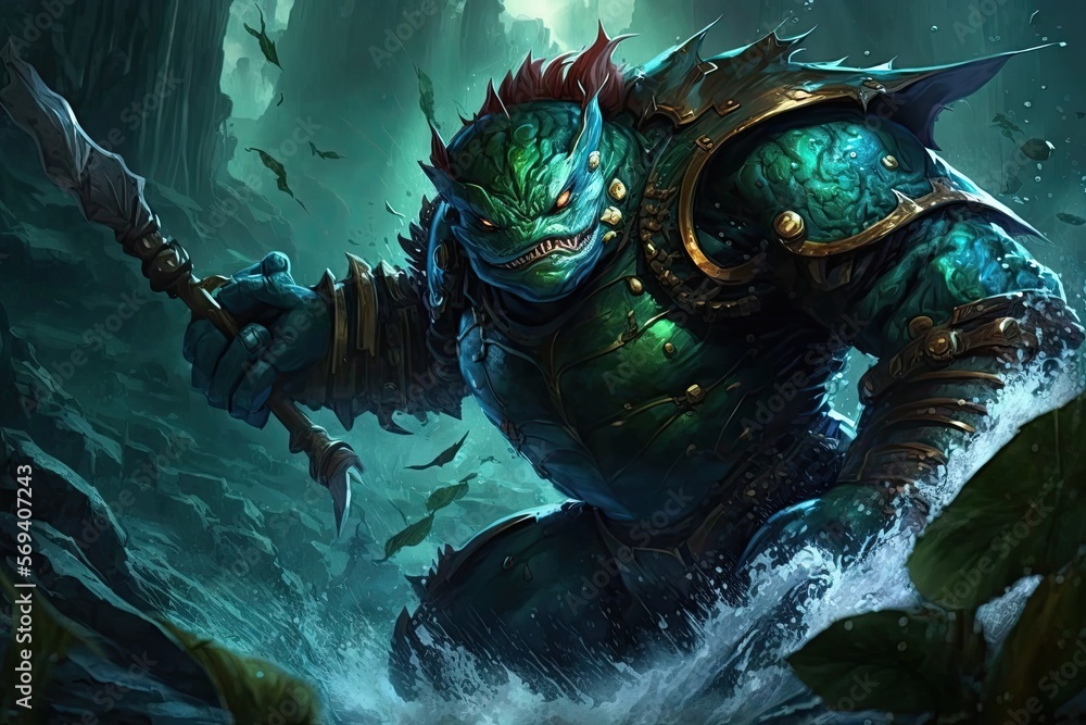 A powerful amphibian warrior, who can leap at enemy units to stun them ...