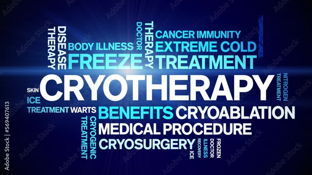 Cryotherapy animated tag word cloud;text design animation kinetic ...