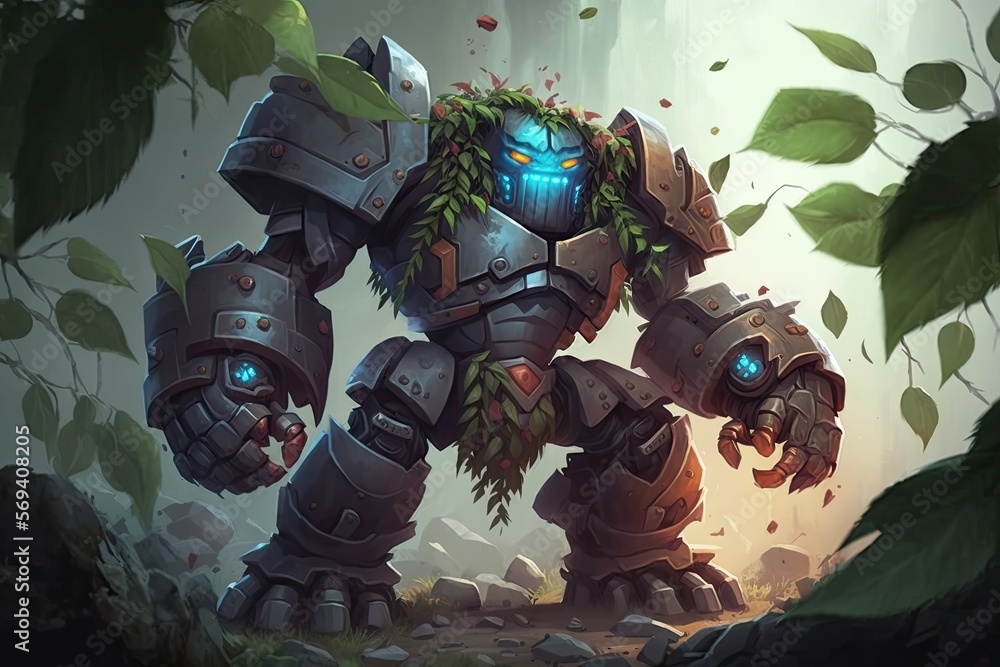 A powerful stone golem, who can grow to massive size and deal massive ...