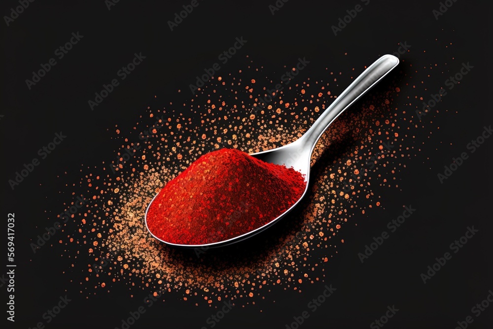 black backdrop and copy space to the right of a closeup of red ground ...