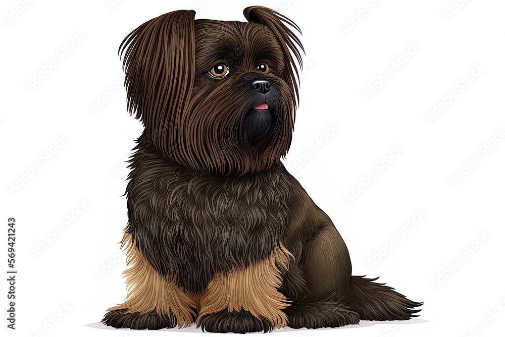 Dog breed known as the Korthals griffon, seen here as a brown, shaggy ...