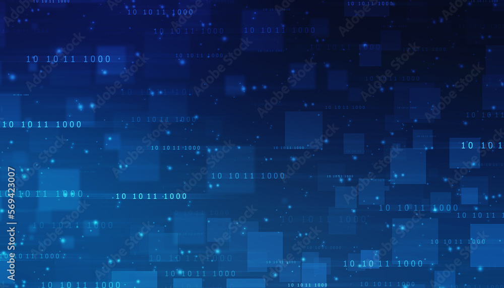Binary Code Background, Digital Abstract technology background, flowing ...