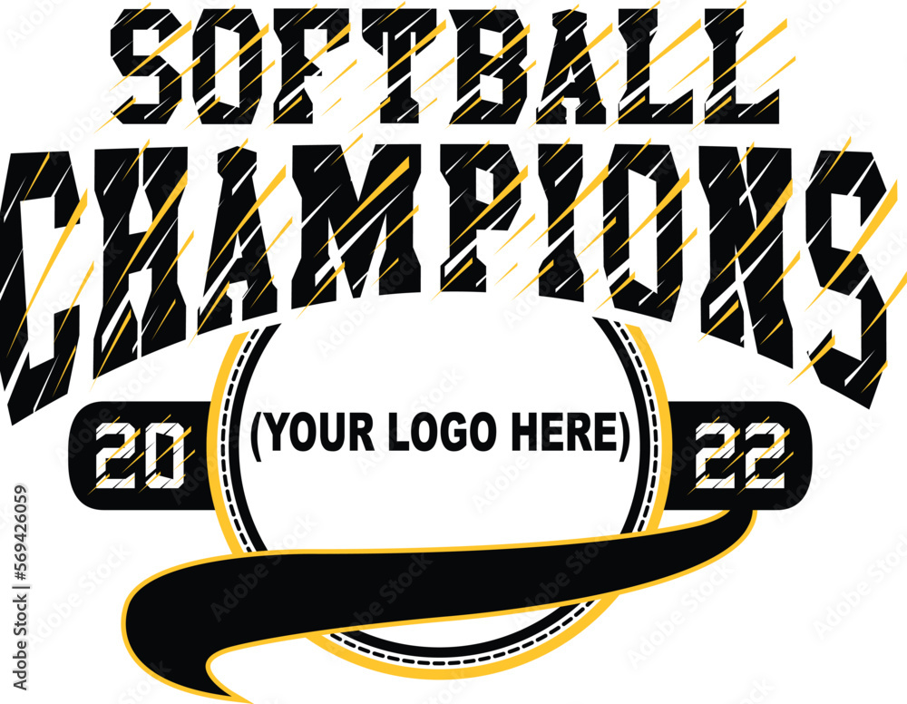 Softball Champions (Insert your logo) Stock Vector | Adobe Stock