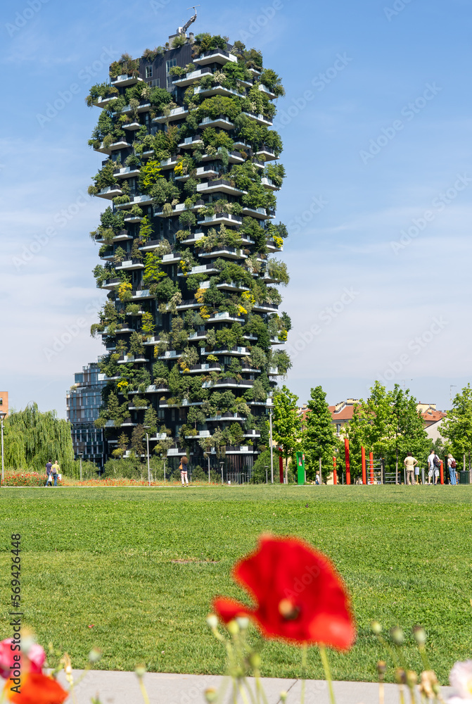Milano, Italy. Bosco Verticale, view at the modern and ecological ...