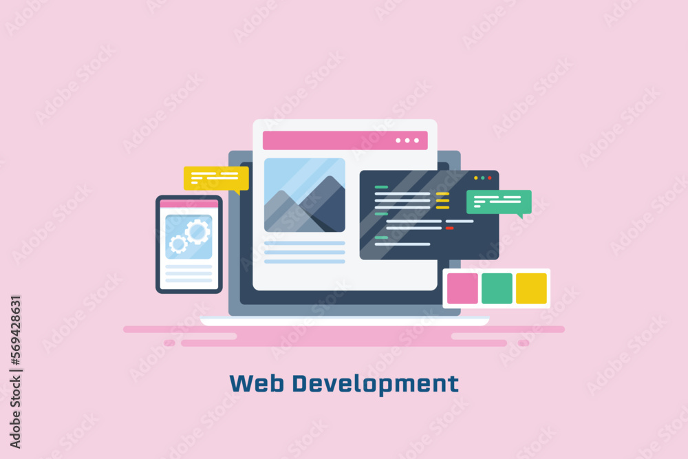 Web Design And Software Development Engineering Programming And Coding With Ui Ux Application