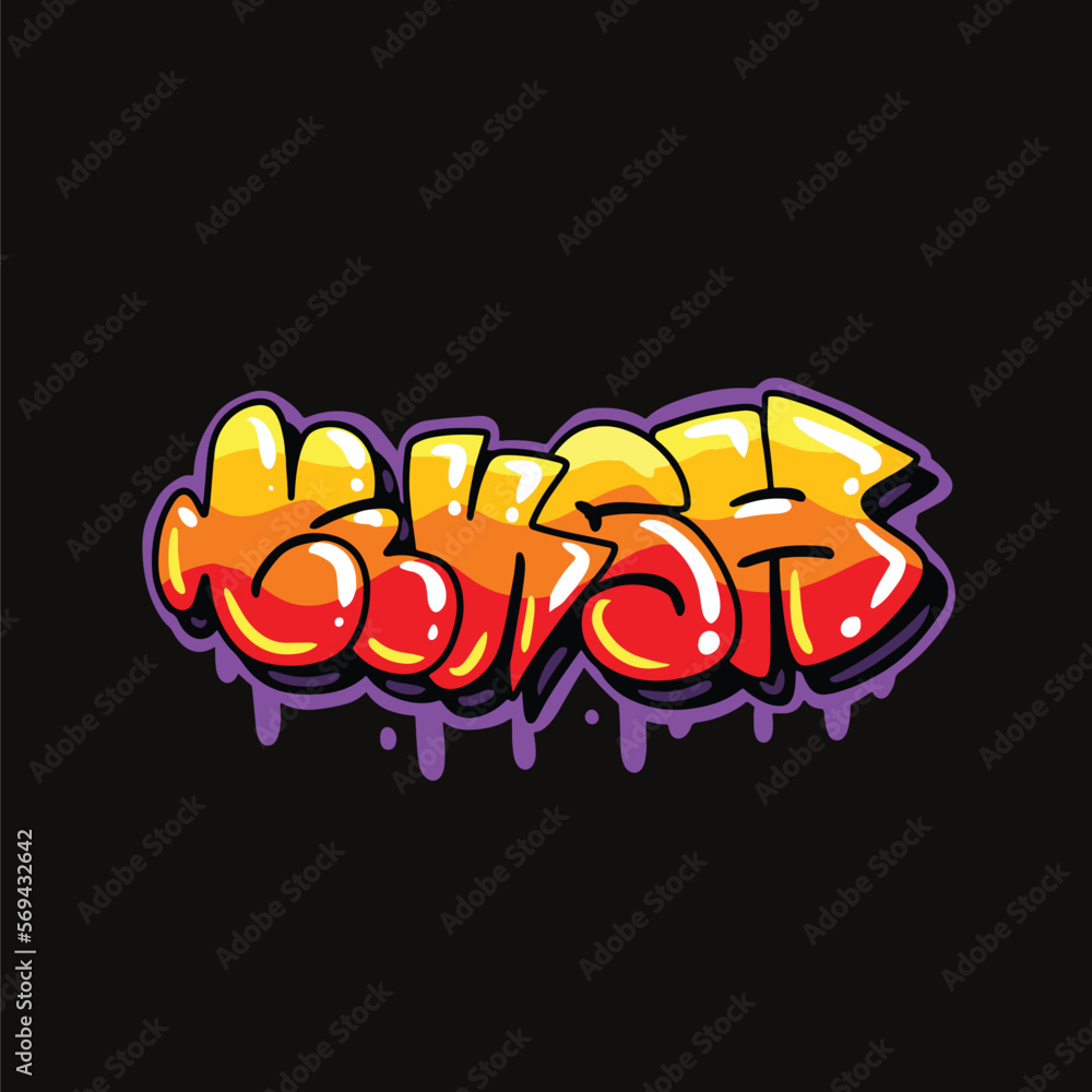 kush vector graffiti font word street art weed vector tagging Stock ...